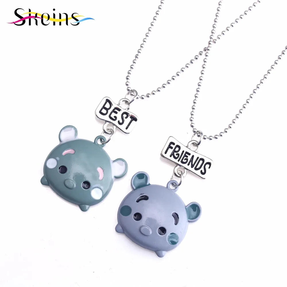 Skeins Best Friends Cute Pig Pendant Women Kids Girl Cystal Bff ...