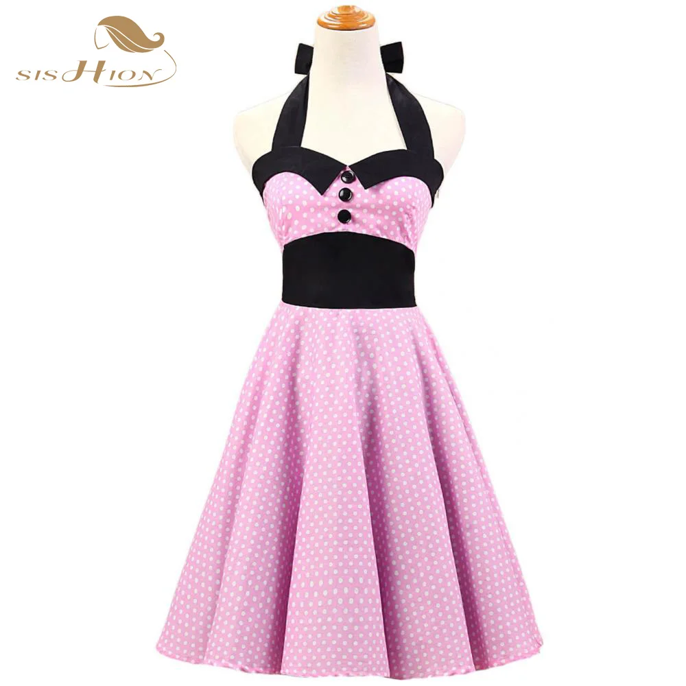 Sishion Audrey Hepburn Style Retro Vintage Dress 50s 60s Rockabilly