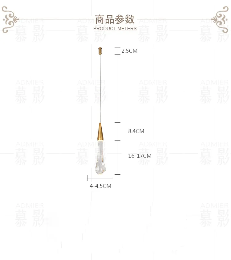 Креативный подвесной светильник в форме капель воды с кристаллами в европейском стиле роскошный