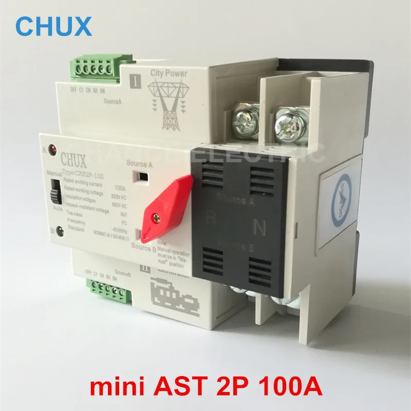 Automatic Transfer Switch 2P Mini ATS 100A Electrical Selector Switches ...