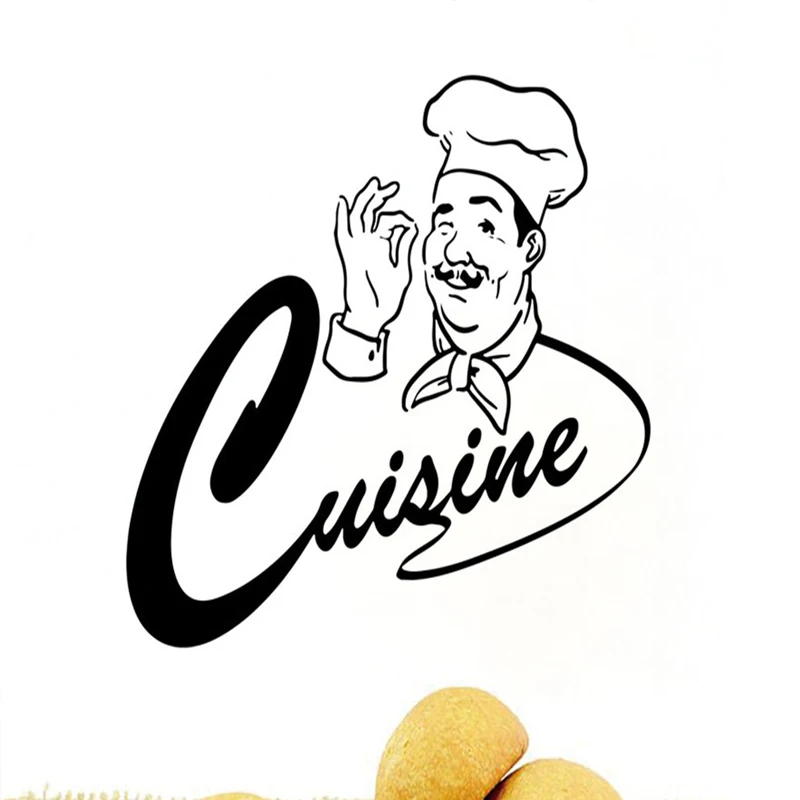 Chef Image Style Kitchen Background Wall Decorative Stickers For ...