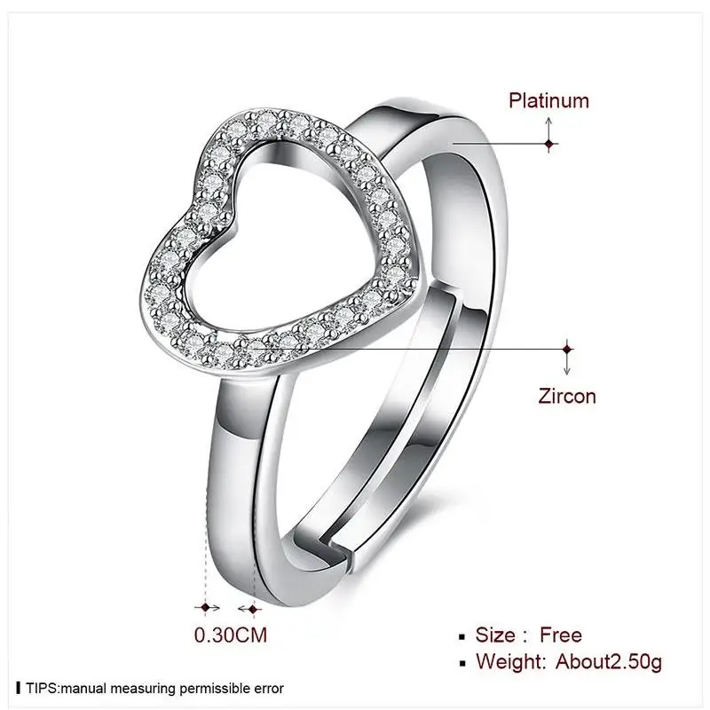 New White Gold Color adjustable Rings Women Fashion Rings Jewelry White ...