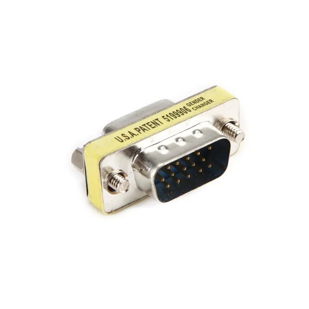 15-PIN-HD-DB15-VGA-SVGA-KVM-male-to-female-Mini-Gender-Changer-Adaptor ...