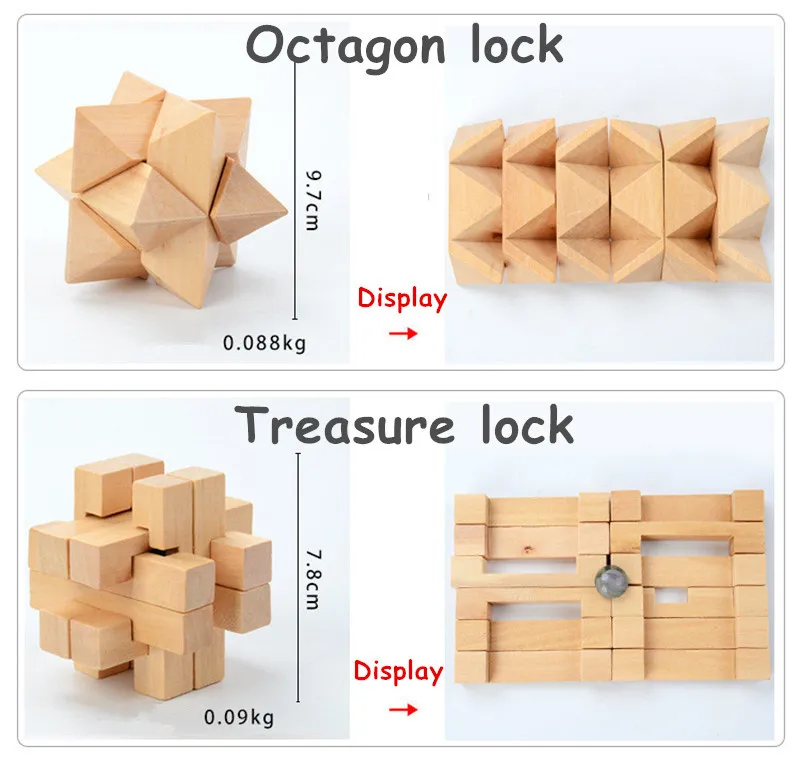 3D Wooden Puzzle Lock Toy For Children Adults - GYOBY TOYS