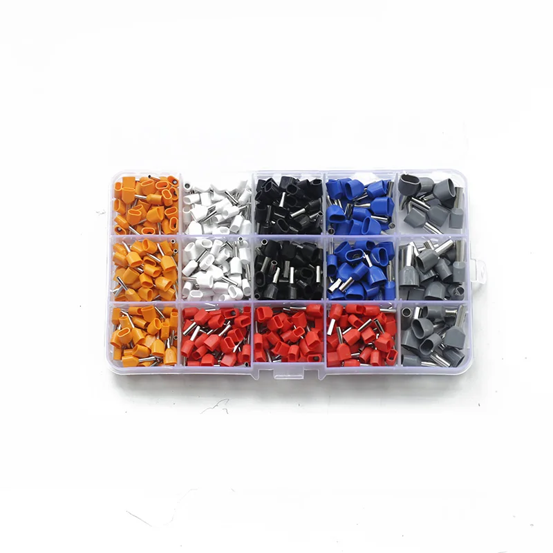 520PCS Dual Bootlace Ferrule Kit Set Electrical Crimp Crimper Cord Wire ...