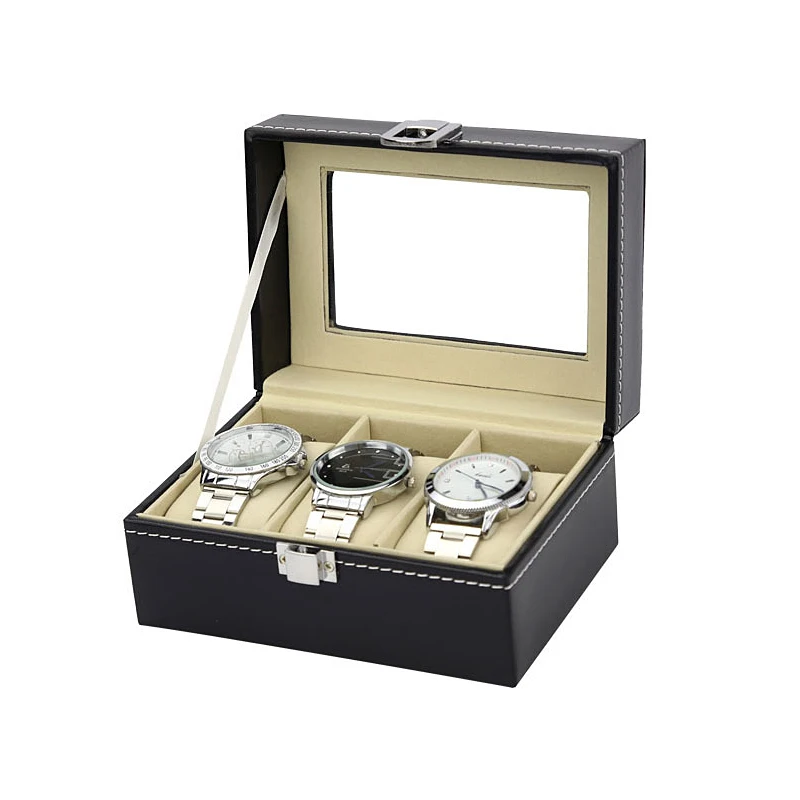 Leather Watch Box For Jewelry Watch Display Storage Organizer Box ...