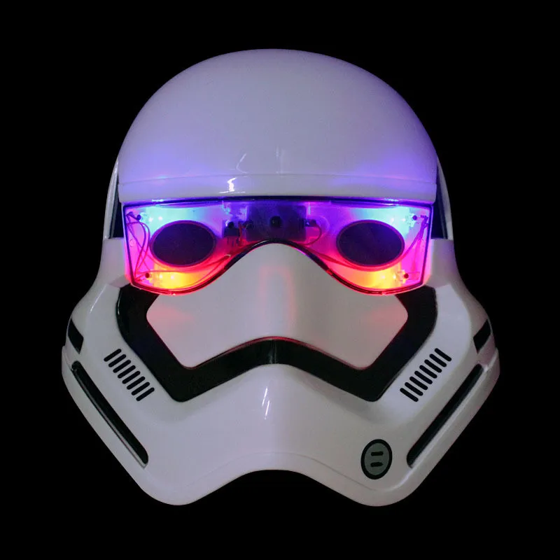 Star Wars Mask LED Glow Flashing Plastic Black White Warrior Darth ...