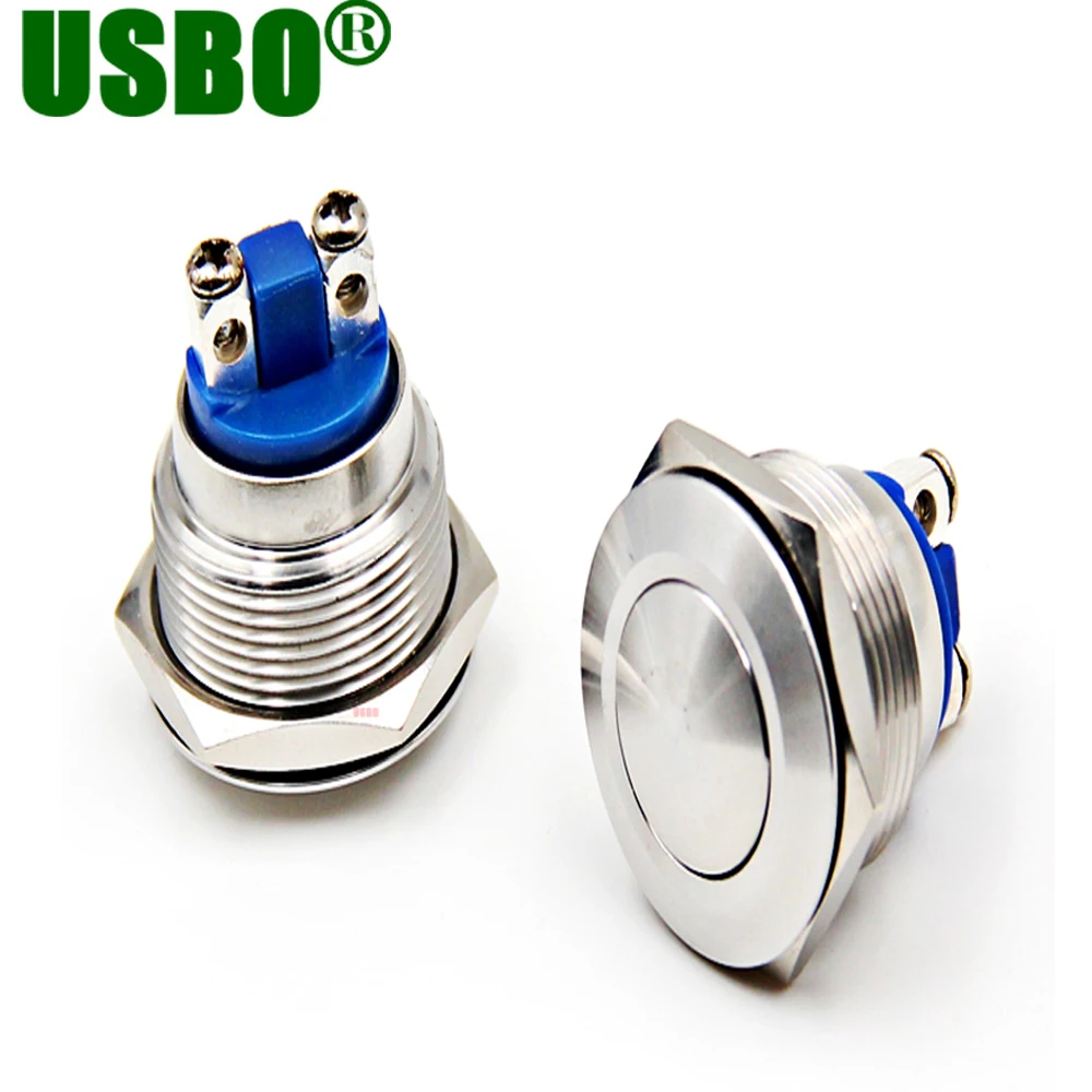 22mm Hole 2A / 250V IP67 Waterproof Spherical Stainless Steel Button ...