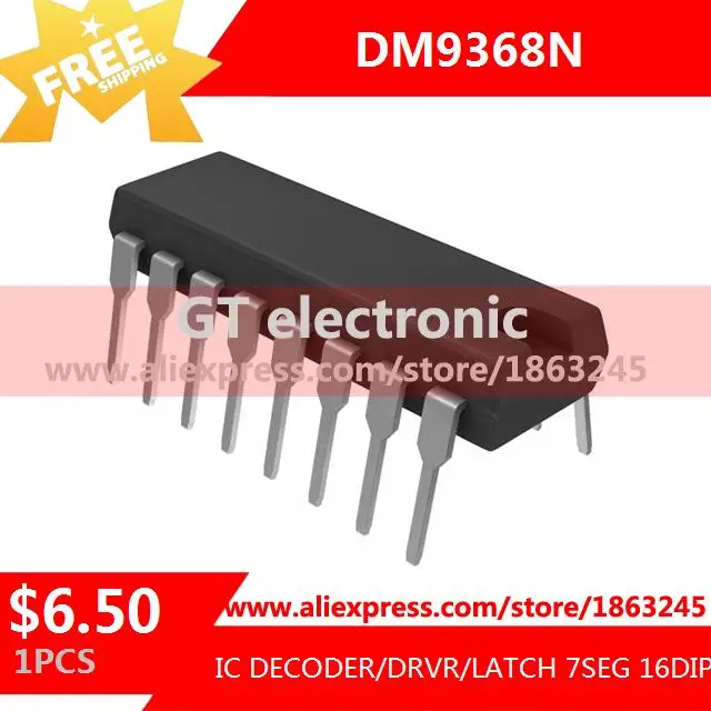 Env-o-gratis-IC-circuito-integrado-DM9368N-IC-DECODER-DRVR-LATCH-7SEG ...