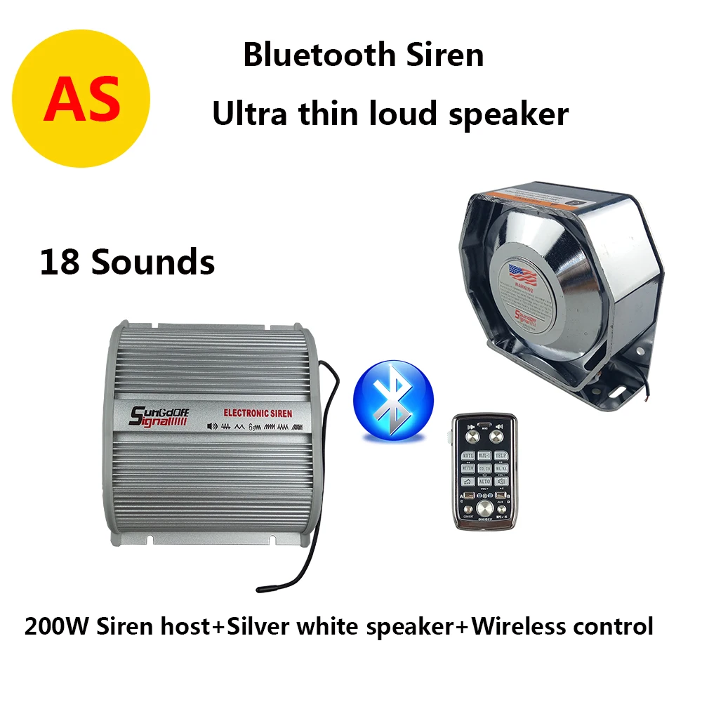 200W Bluetooth Function Siren Police Siren Vehicle Siren PA System 18 ...