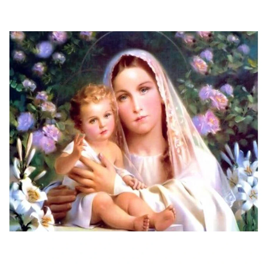 5d Diy Diamond Painting Virgin Mary Religious Diamond Mosaic Religion ...