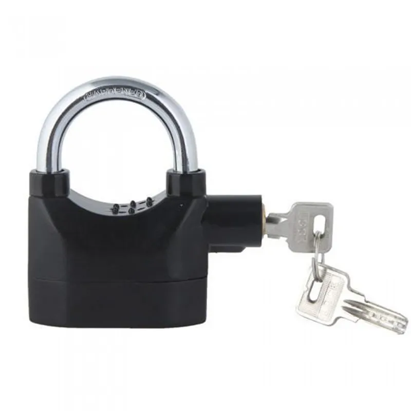 Anti-theft Padlock Sound Alarm Lock Security With Key For Motorcycle ...