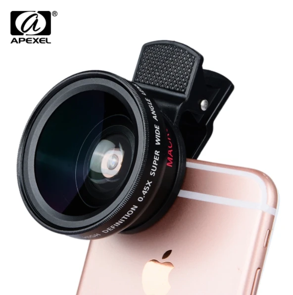 APL 0.45WM HD 37MM 0.45x Super Wide Angle Lens with 12.5x Super Macro Lens for iPhone Samsung ...