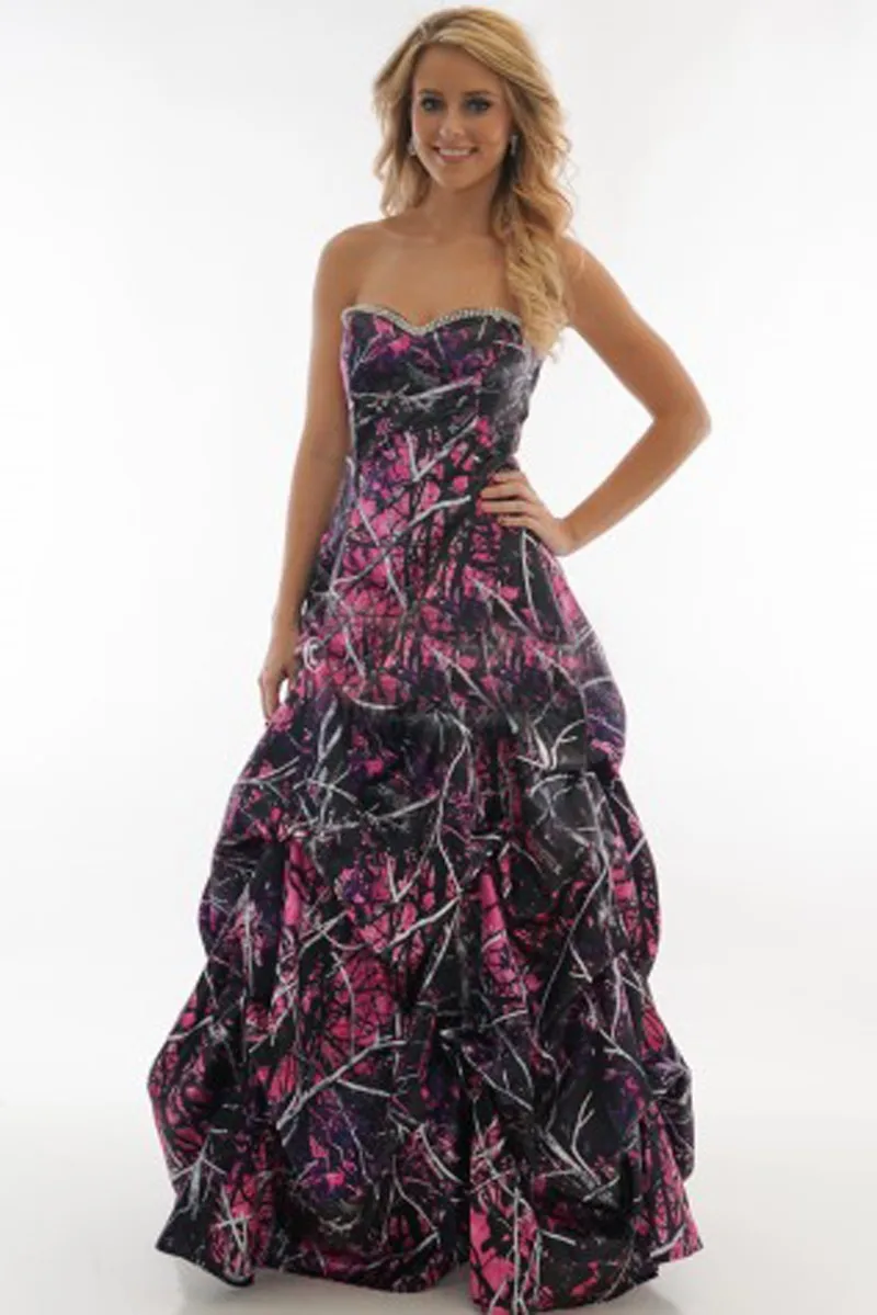 New Muddy Girl A-Line Camo Wedding Dresses Bridal Gowns Formal Custom ...