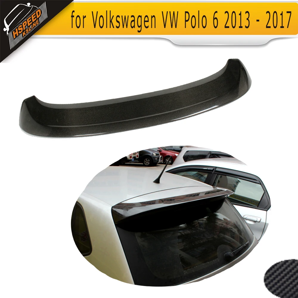 Carbon fiber Rear Roof Boot Lip Spoiler Wing for Volkswagen VW Polo 6 ...