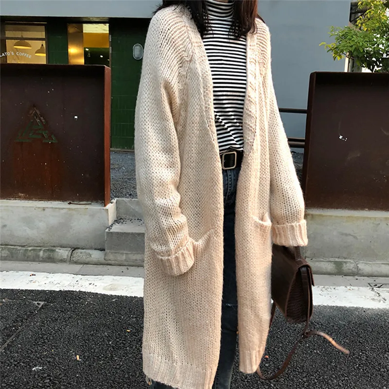 Women Cardigan Female Casual Warm Winter Jersey Cardigans Long Bell ...