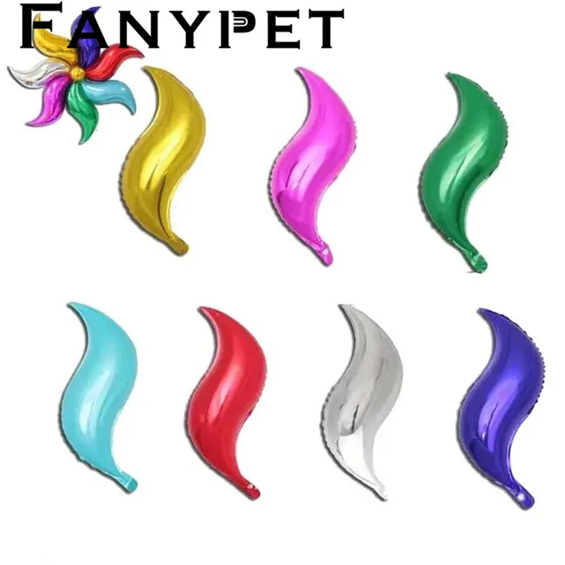 10pcs 18inch S Shape Aluminum Foil Balloons Curve Inflatable Helium ...