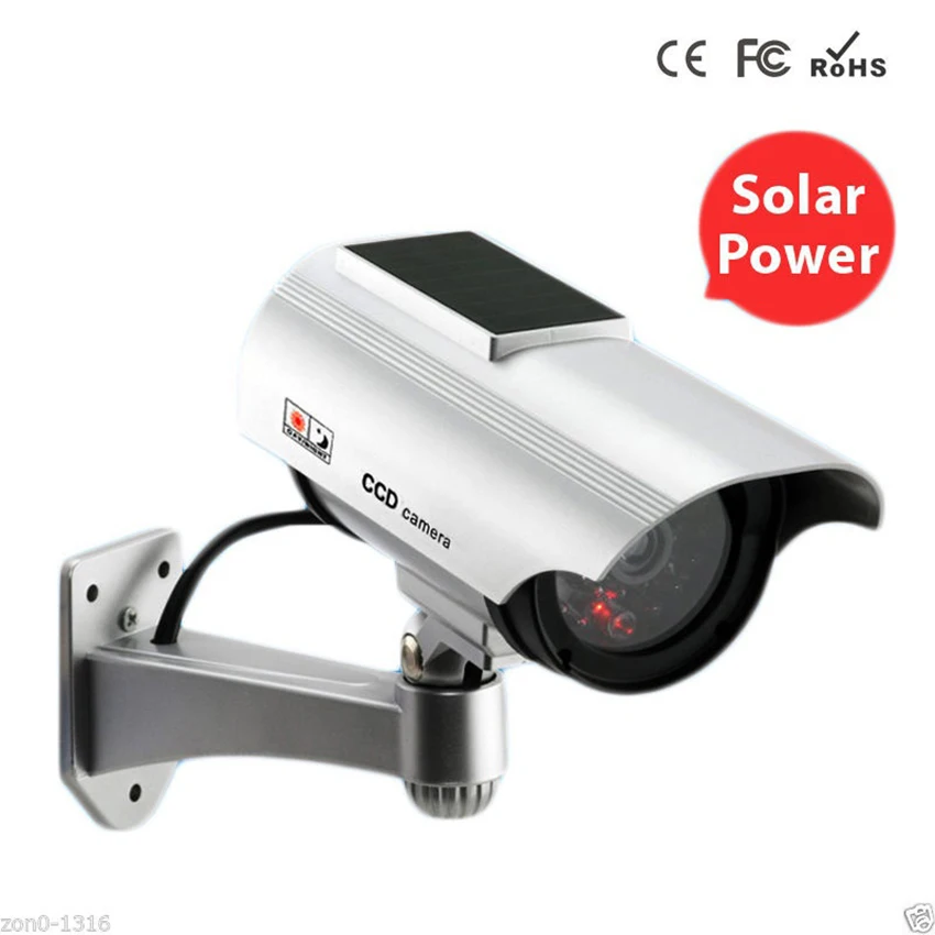 Energía Solar Fake Cámara al aire libre seguridad CCTV Cámara simulada ...