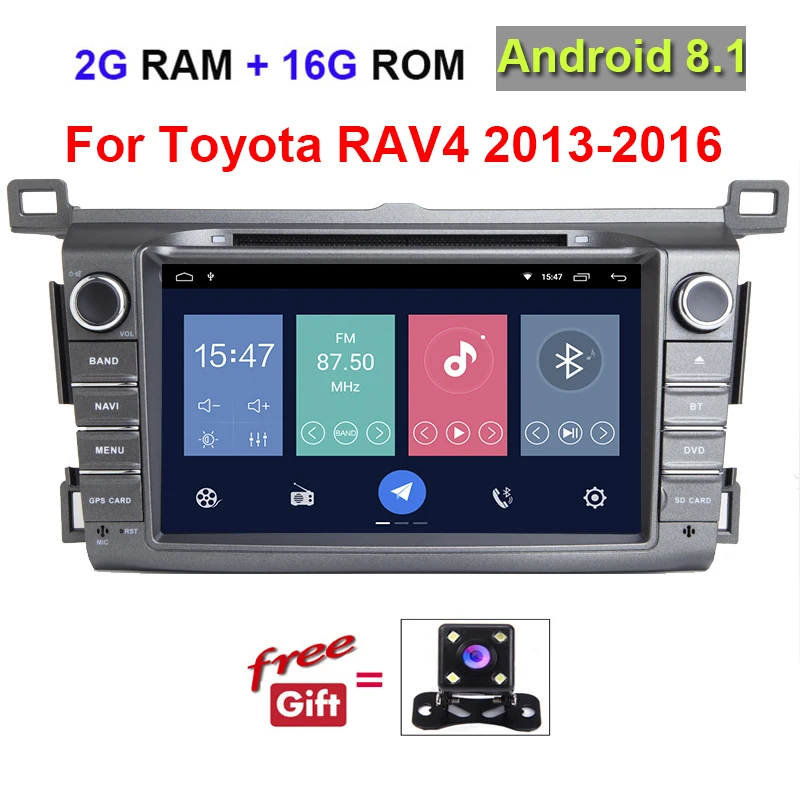 Touch Screen Android 8.1 Car DVD GPS for Toyota RAV4 2013 2014 2015 ...