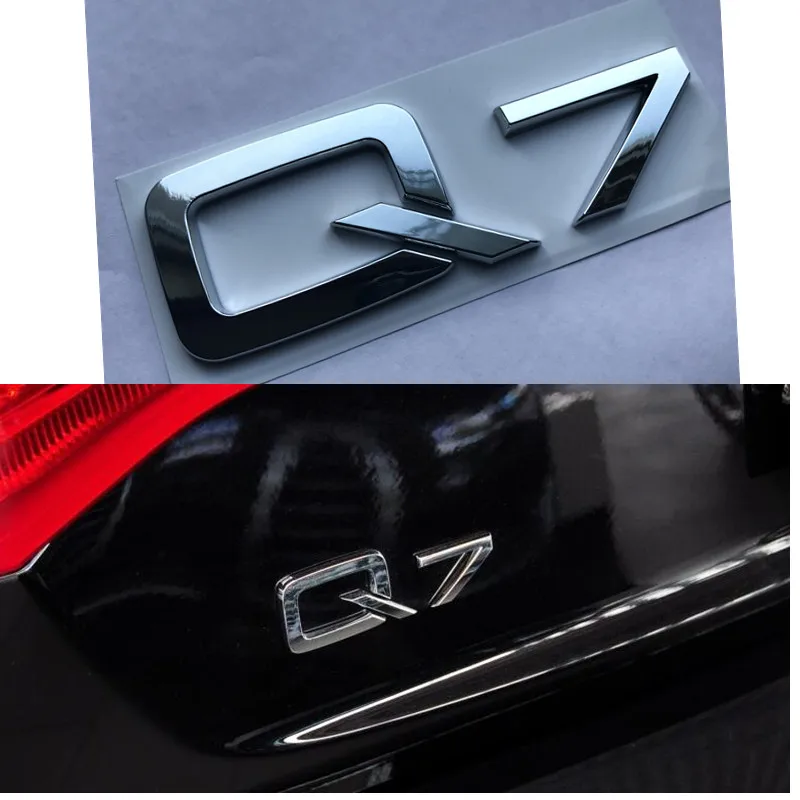 1pc Silver Abs Q7 3d Emblem Badge Logo Car Sticker Decal Fit For Audi ...