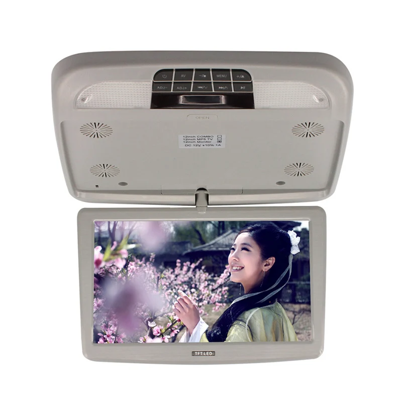 Car Roof Mount Monitors 12 Inch Flip Down TFT LCD Monitor Gray Color ...