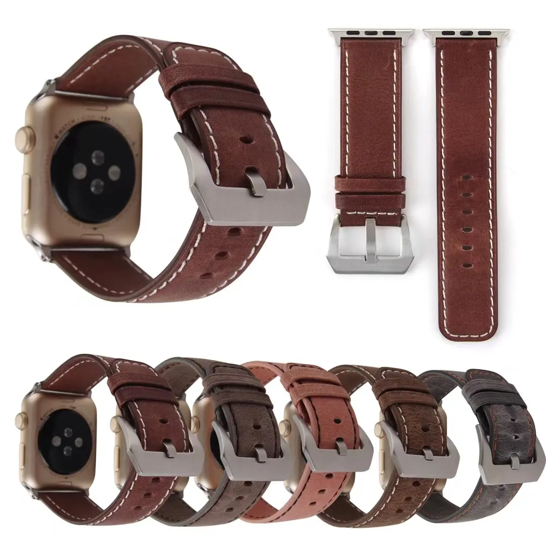 Vintage Genuine Leather Watchband for Apple Watch Series 1 2 3 Strap ...