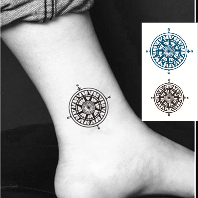 Shnapign Compass Flash Tattoo Hand Sticker 10.5*6cm Small Waterproof ...