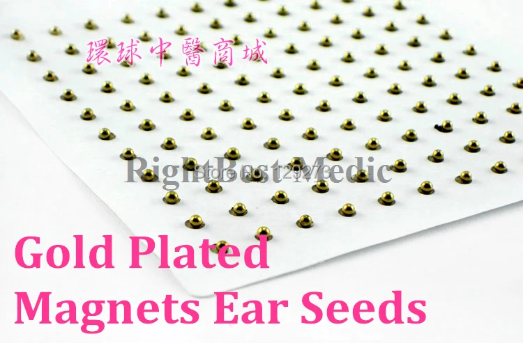 Magnets Gold Plated Ear Seeds Sticker Paste Bean Acupressure massage ...