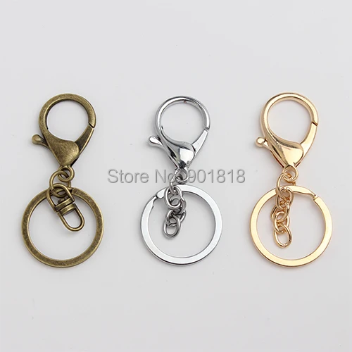 XINYAO 5pcs/lot Antique Bronze KC Gold Color Round Key Chains Key Rings ...