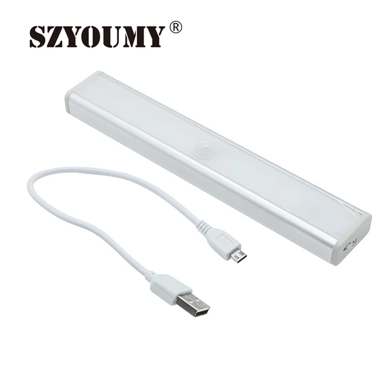SZYOUMY USB Rechargeable Wireless Motion Sensor 10 LED Closet Night ...
