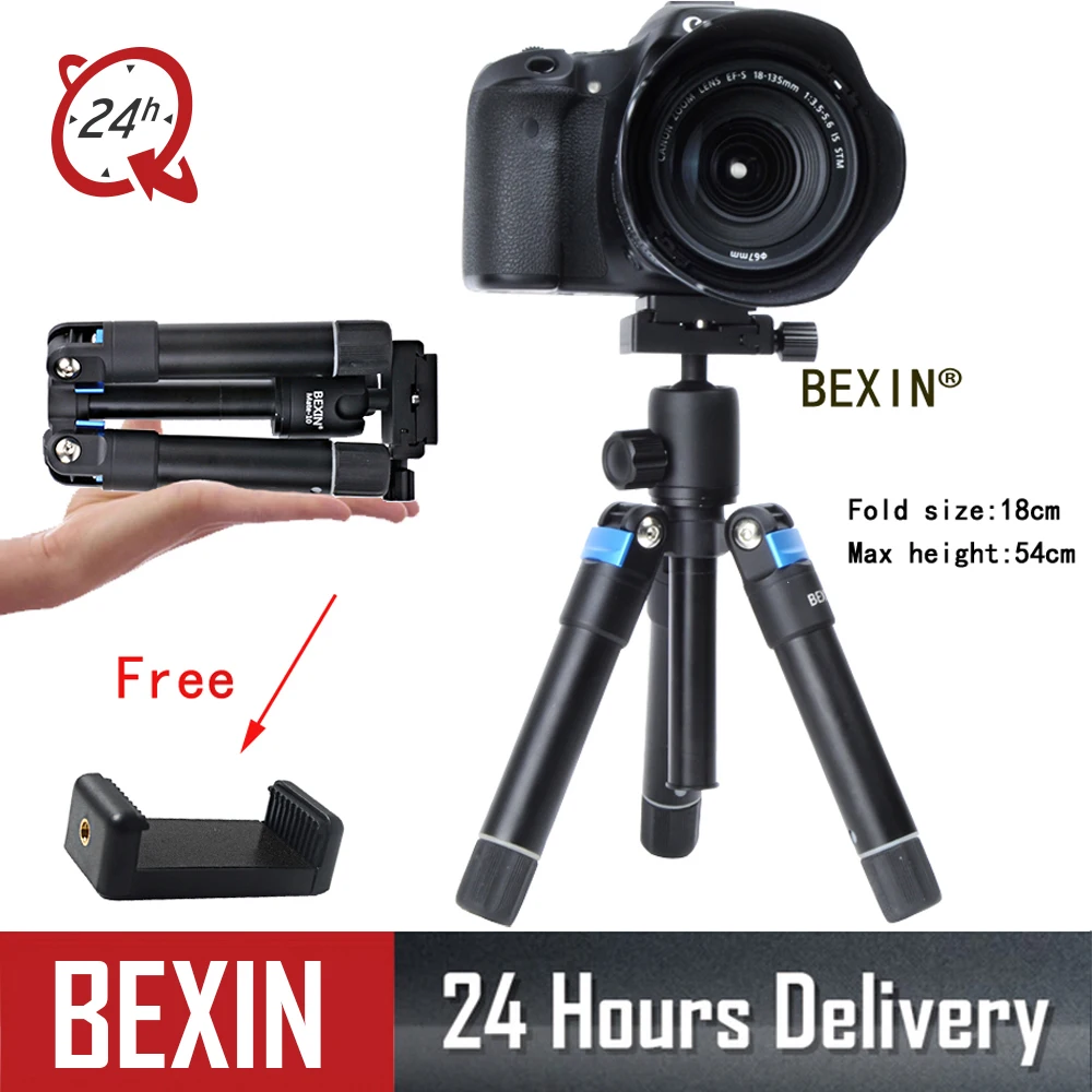 New Style Aluminum Camera Tripod Lightweight Compact Foldable Desktop ...