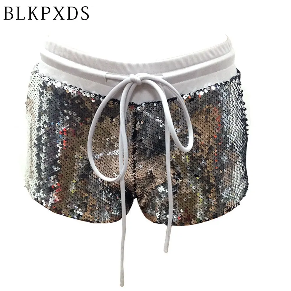 2018 Shiny Spring Summer Silver Sequin Sequined Cropped Short Dance ...