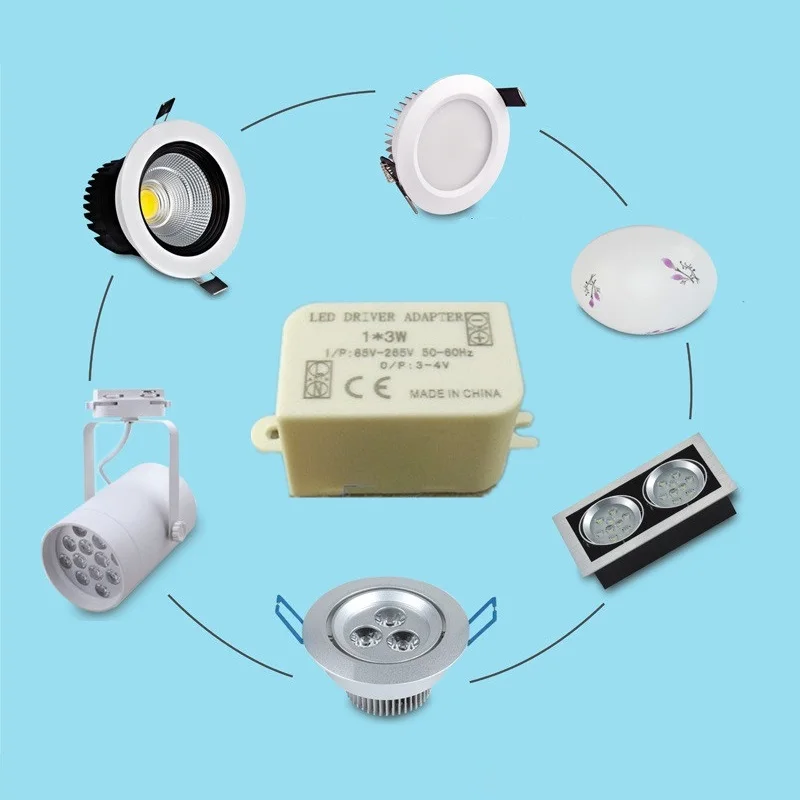 600mA 1*3W led driver For 3w led downlight ceiling panel Lamp AC85 265V ...