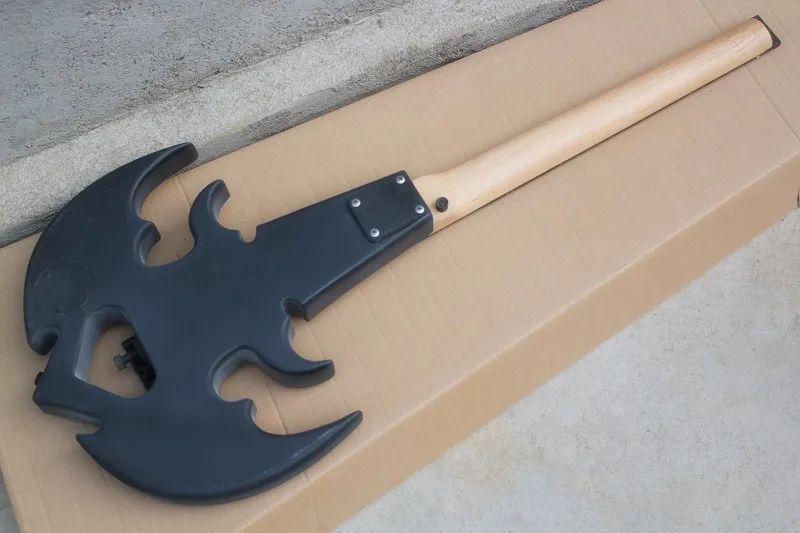 Factory wholesale matte black Anchor shape headless electric guitar ...