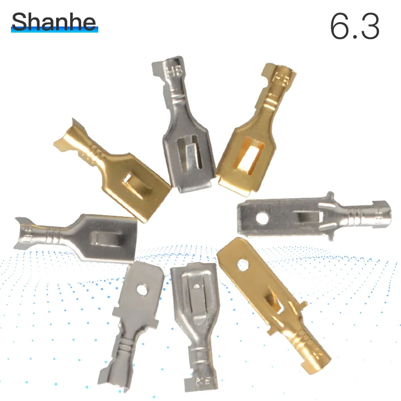50PCS 6.3mm 6.3 Crimp Terminal Male Female Spade Connector Crimping ...