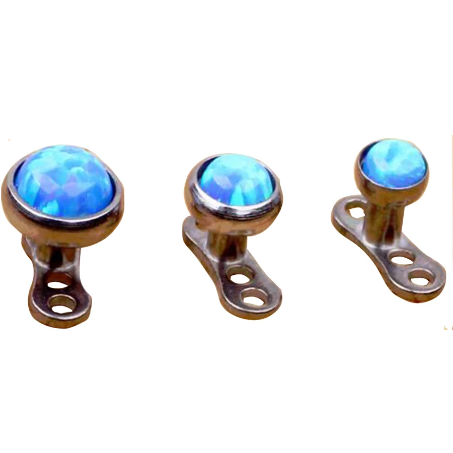 G23 Opal Stone Titanium Internally Threaded Dermal With Gem Top Kit ...