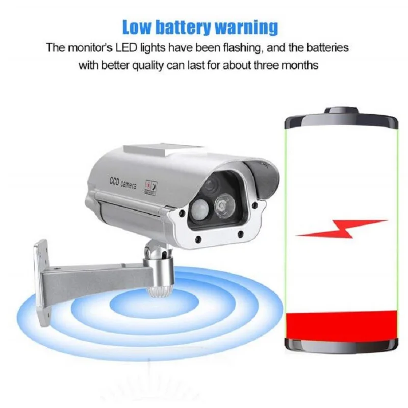 Solar Powered Outdoor CCTV Home Security decoy Fake Dummy Camera Cam ...