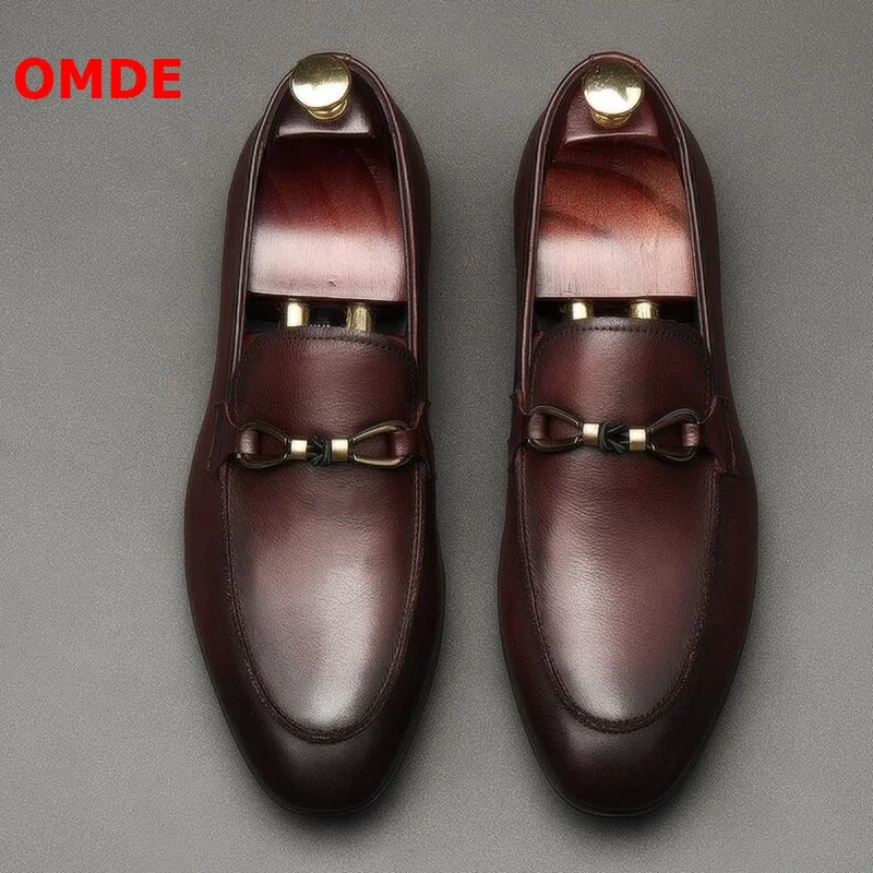 OMDE/мужские лоферы из мягкой натуральной кожи с круглым носком в ...