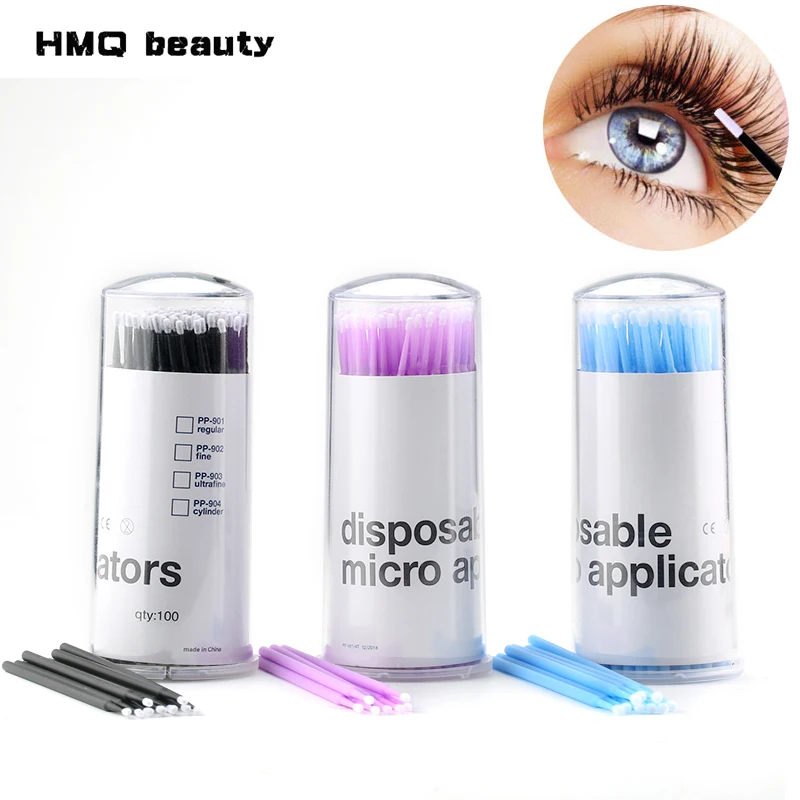 50/100Pcs/pack Durable Micro Disposable micro brush Individual Lash ...