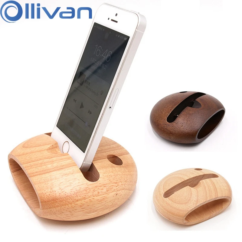 Wooden Fish Phone Holder Wood Stand Phone Sound Amplifier For iPhone X ...