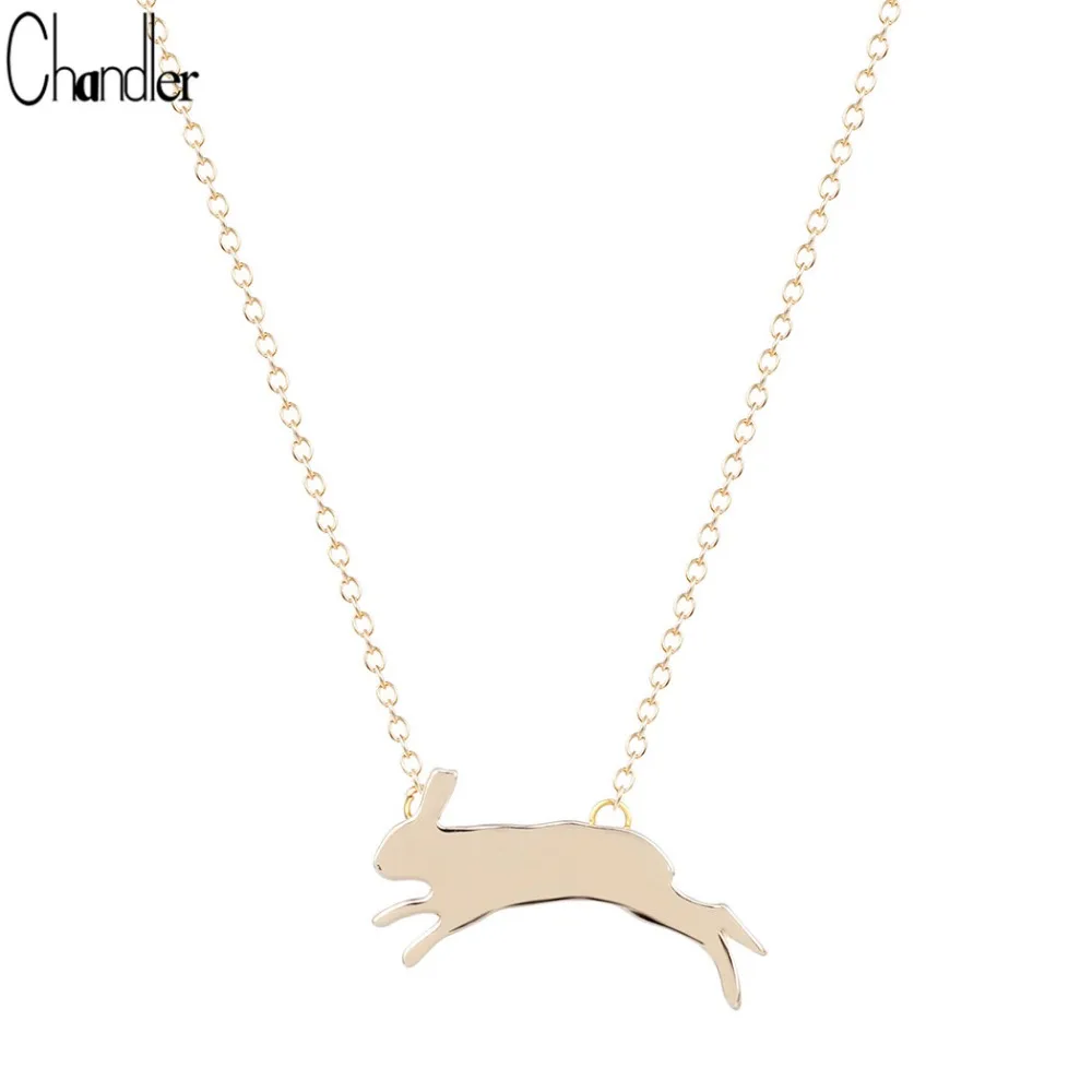 Gold-Bunny-Running-Rabbit-Animal-Necklace-Pendant-For-Women-Long-Chain ...