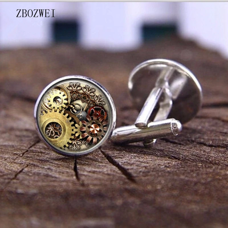 20mm Fashion Hand Cufflinks Retro Mechanical Steampunk Personality ...
