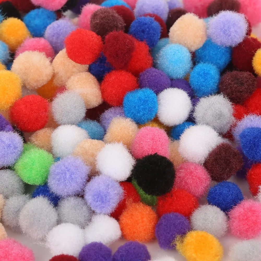 300pcs 10mm Colorful Pompom Ball Fur Ball Plush Mixed Color Creative ...