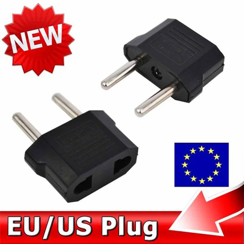2pcs EU Plug Adapter 2 Pin to EU 2 Round Pin Plug Socket Eletronic ...