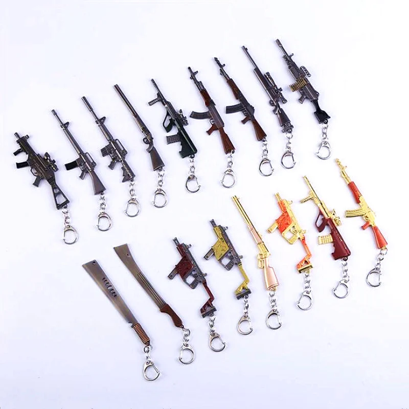 Quente saling diy 3d arma modelo keyfob arma keyring fps pubg jogo ...