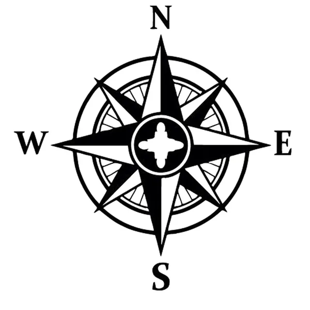 16.6cm*16.6cm NSWE Rose Compass Fashion Vinyl Decal Motorcycle Car ...