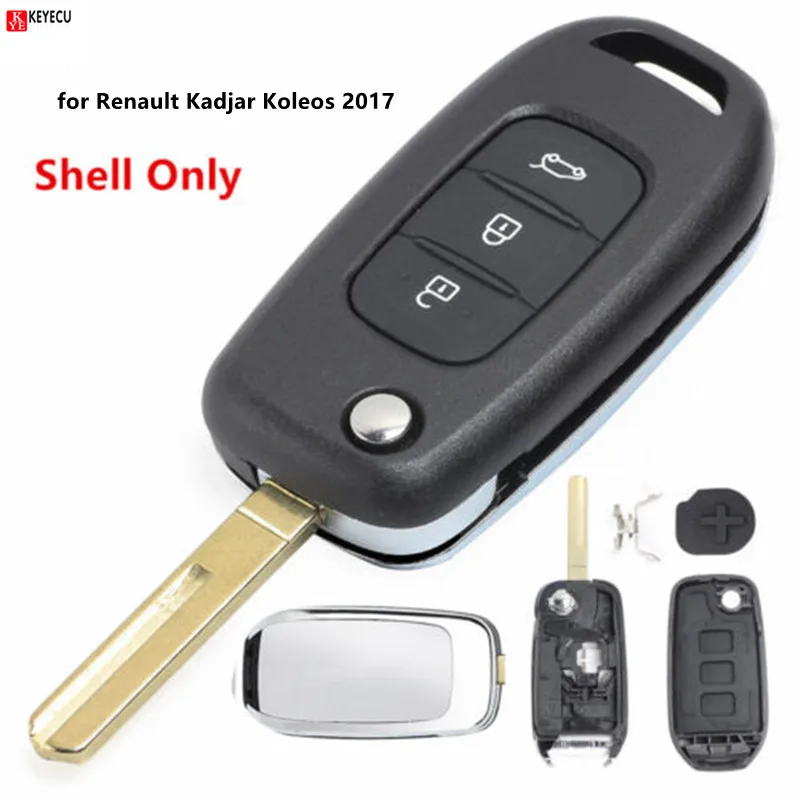 Keyecu New Replacement Flip Key Remote Key Shell Case Fob 3 Button Fit