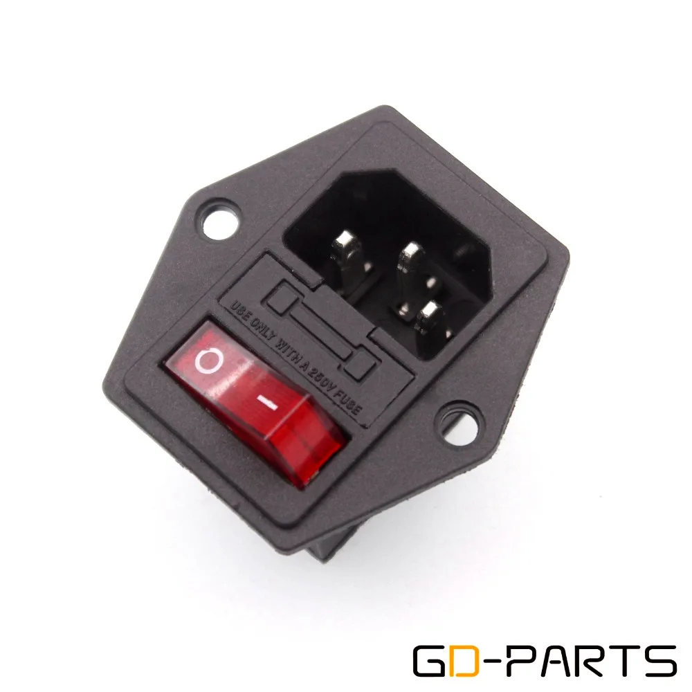 GD PARTS 1PC ICE320 C14 Power Socket Receptable Inlet With Fuse Holder ...