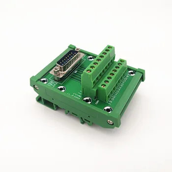 DIN rail mountable D-SUB DB15 Male Header Breakout Board, Terminal ...