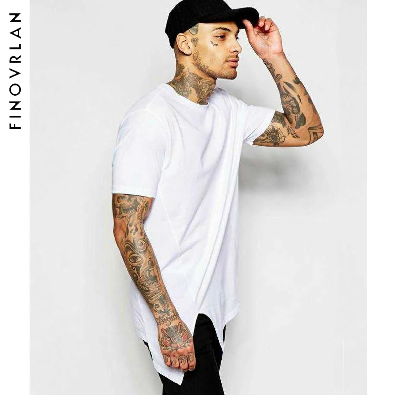 Mens Longline T Shirts Men's Longline T-Shirt - Extended Back Hip Hop ...